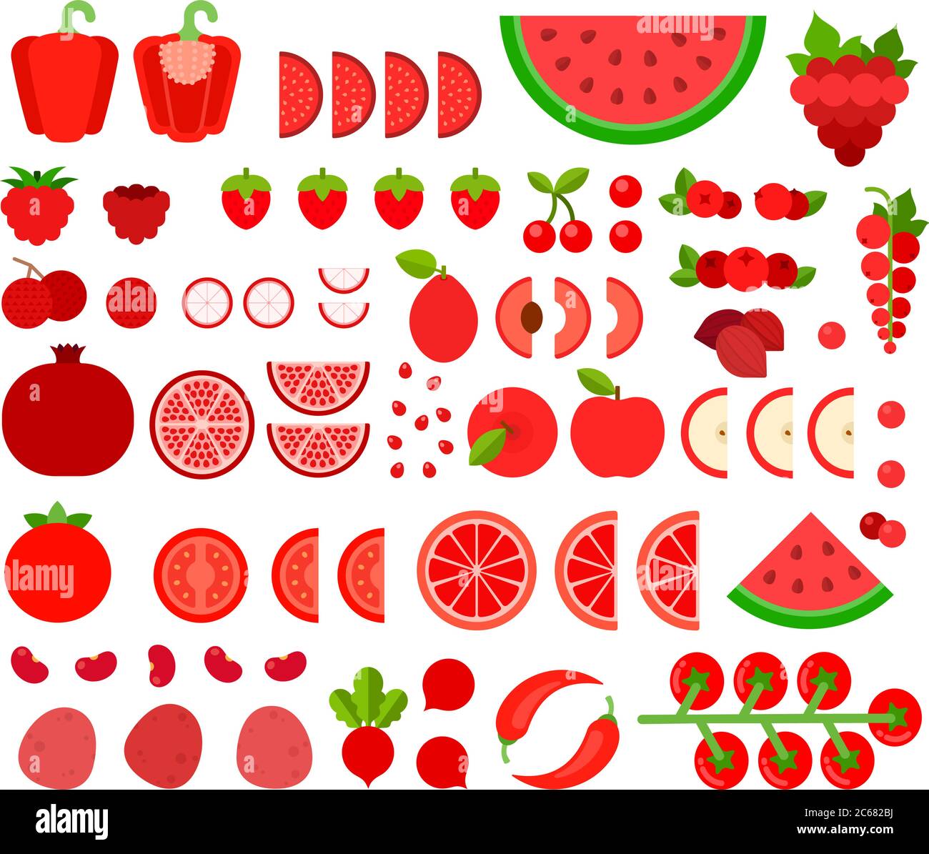 Set of Red Products icons flat vector Stock Vector Image & Art - Alamy