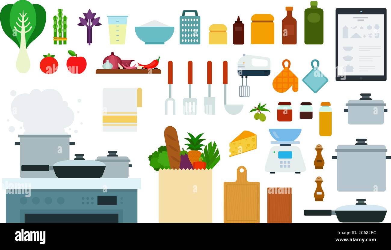 Set of kitchen devices icons flat vector Stock Vector Image & Art - Alamy