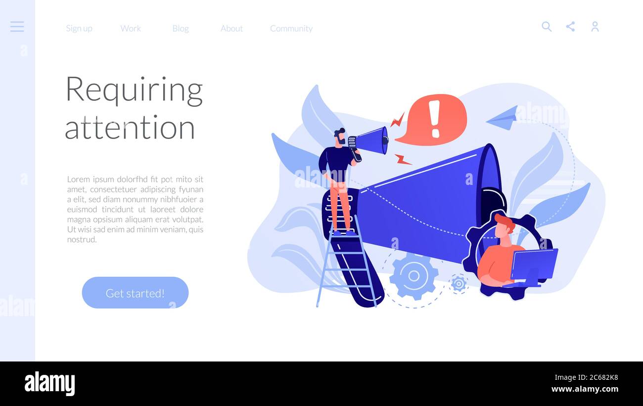 Draw attention concept landing page Stock Vector Image & Art - Alamy