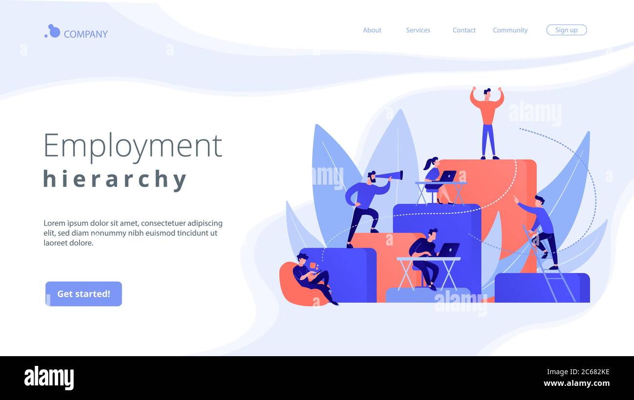 Corporate ladder concept landing page Stock Vector Image & Art - Alamy