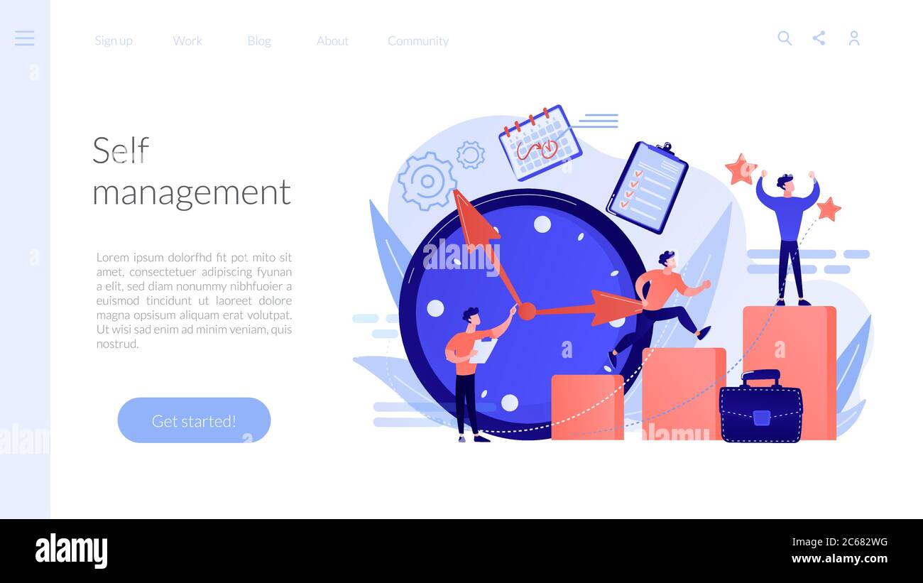 Self management concept landing page Stock Vector Image & Art - Alamy