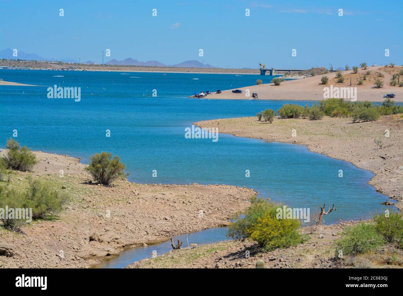 View of Lake Pleasant in Lake Pleasant Regional Park, Sonoran Desert ...