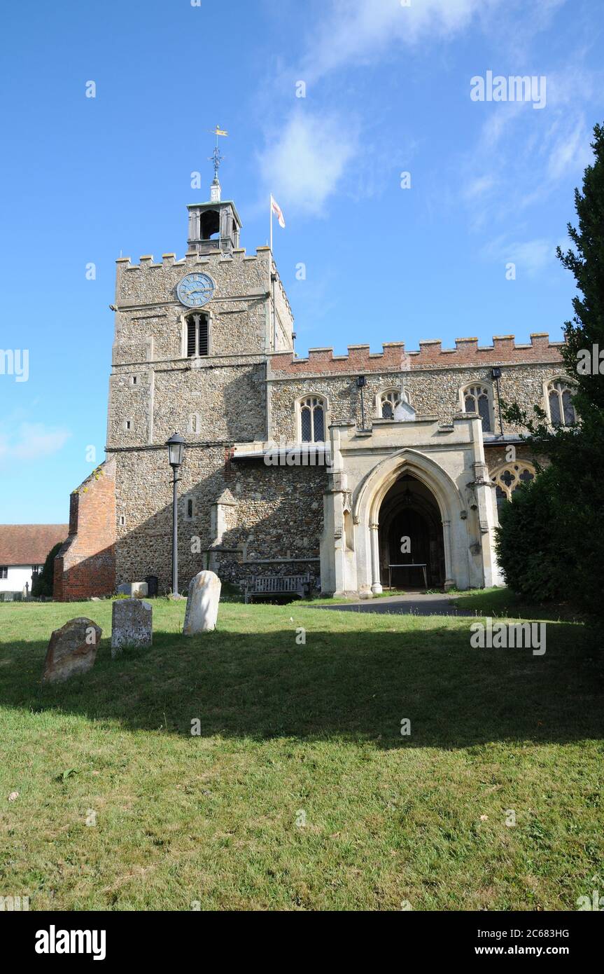 St John the Baptist Church, Finchingfield, Essex, has a Norman tower ...