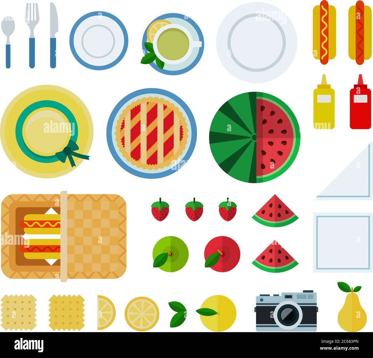 Picnic food blanket not wine Cut Out Stock Images & Pictures - Alamy