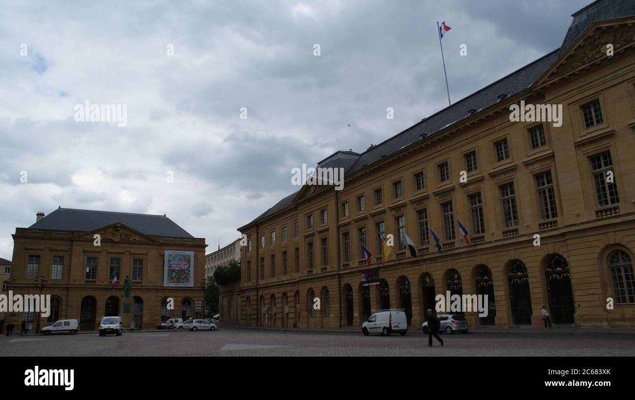 Beautiful French architecture in Metz. Lorraine is a region in ...
