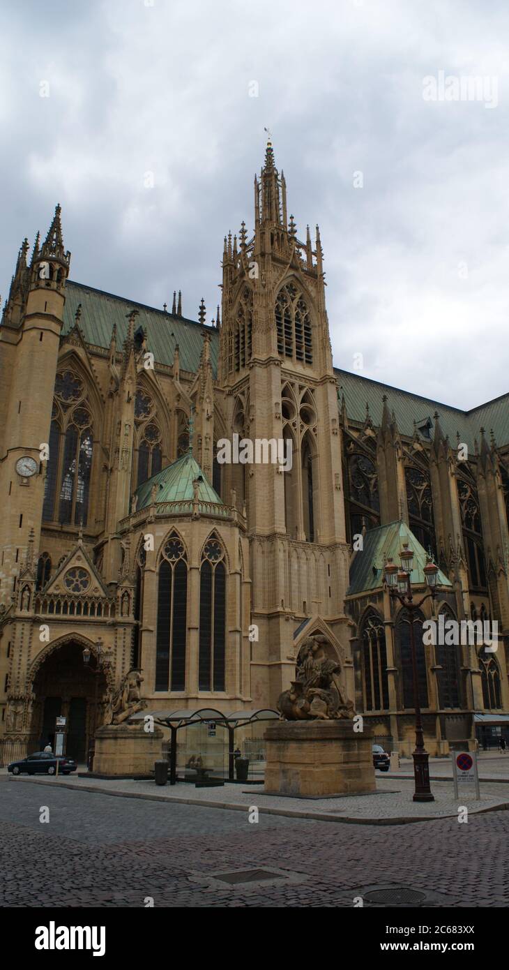Beautiful French architecture in Metz. Lorraine is a region in ...