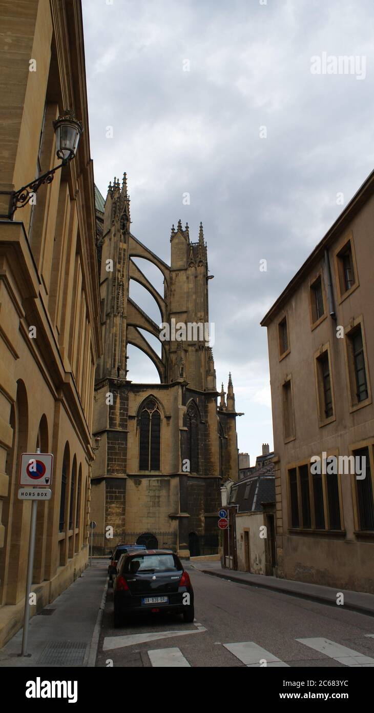 Beautiful French architecture in Metz. Lorraine is a region in ...