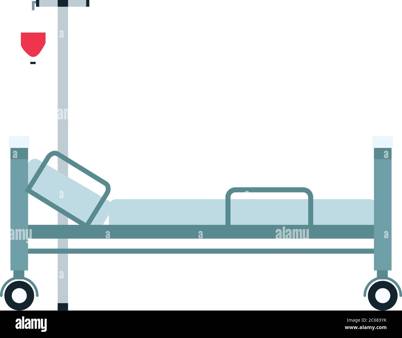 hospital stretcher with blood bag donation scene vector illustration ...