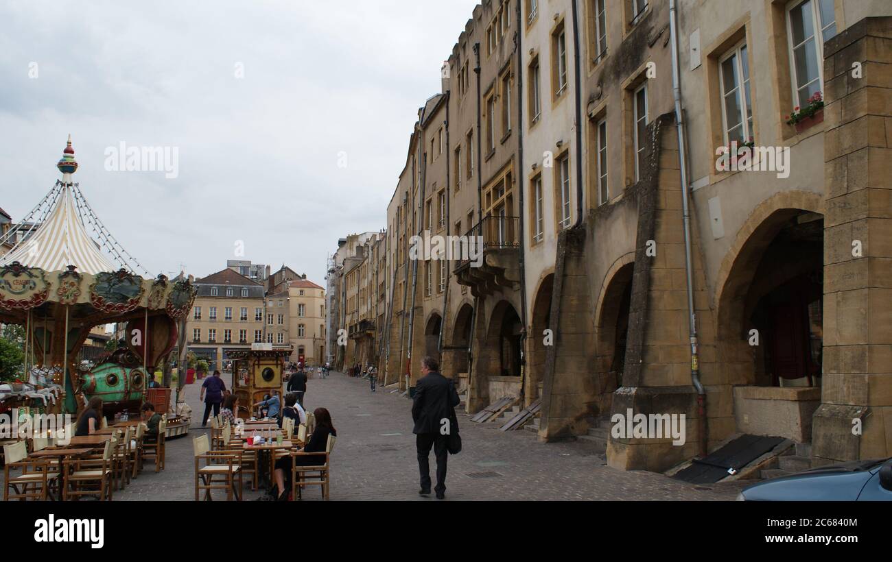 Beautiful French architecture in Metz. Lorraine is a region in ...