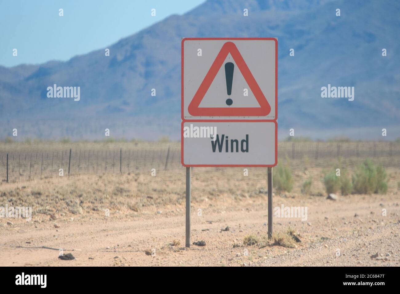 Wind Sign in Namibia Stock Photo - Alamy