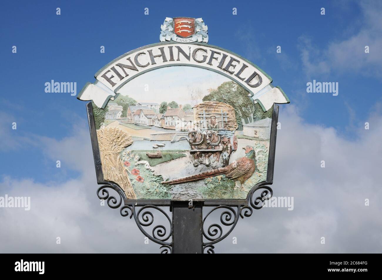 Village sign, Finchingfield, Essex Stock Photo - Alamy