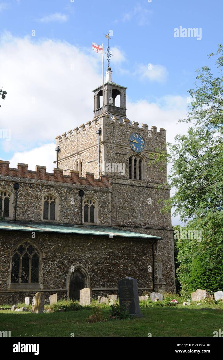 St John the Baptist Church, Finchingfield, Essex, has a Norman tower ...