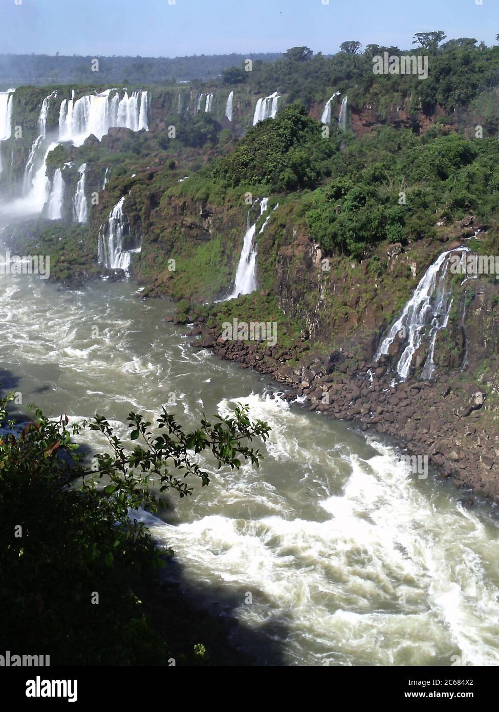 Beautiful nature of Brasil: waterfalls Iguazu. A lot of splash, water ...