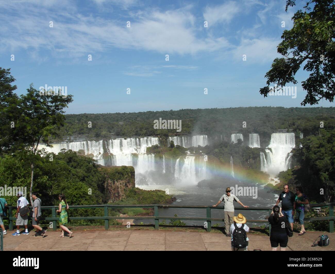 Beautiful nature of Brasil: waterfalls Iguazu. A lot of splash, water ...