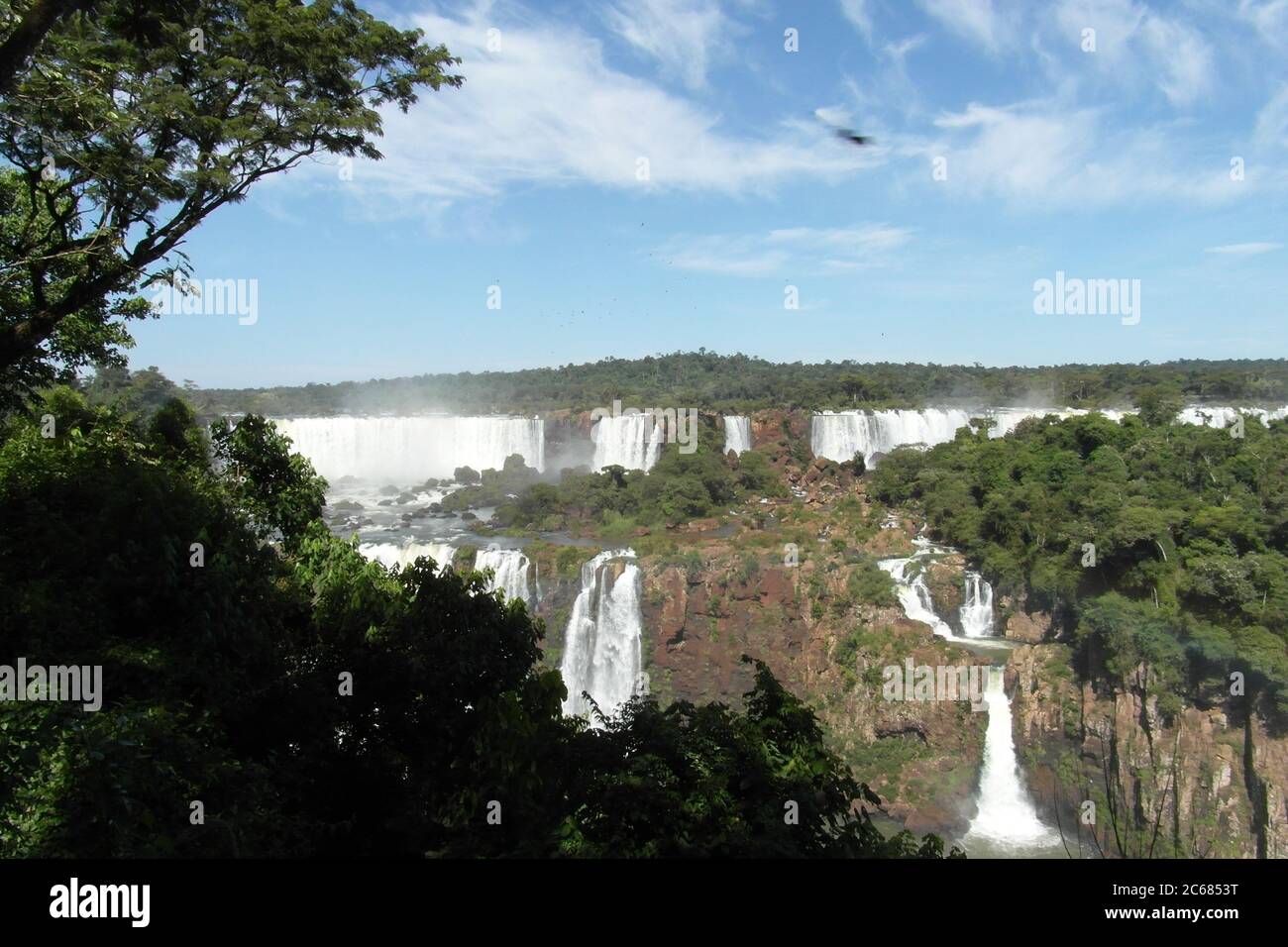 Beautiful nature of Brasil: waterfalls Iguazu. A lot of splash, water ...