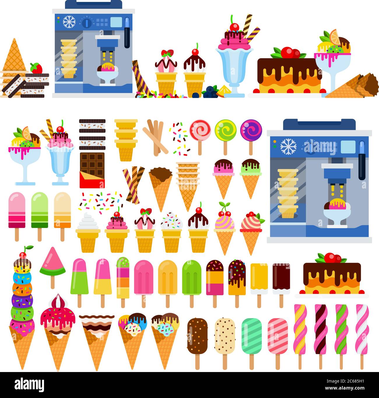 Set of Ice Cream icons flat vector Stock Vector Image & Art - Alamy