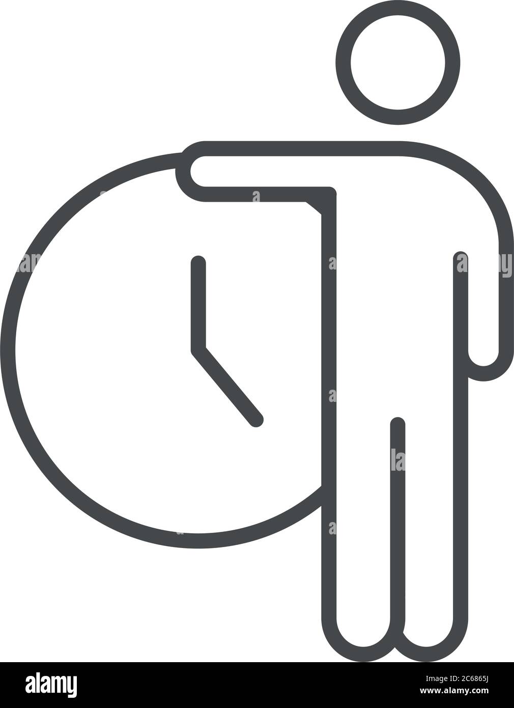 teach school and education character clock time line style icon vector ...