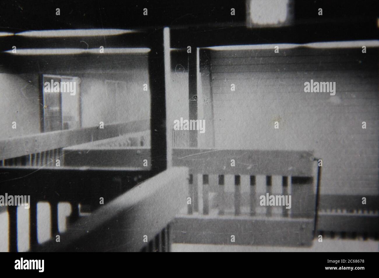 Fine 70s vintage black and white lifestyle photography of an empty ...