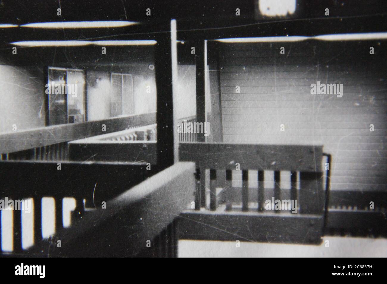 Fine 70s vintage black and white lifestyle photography of an empty ...