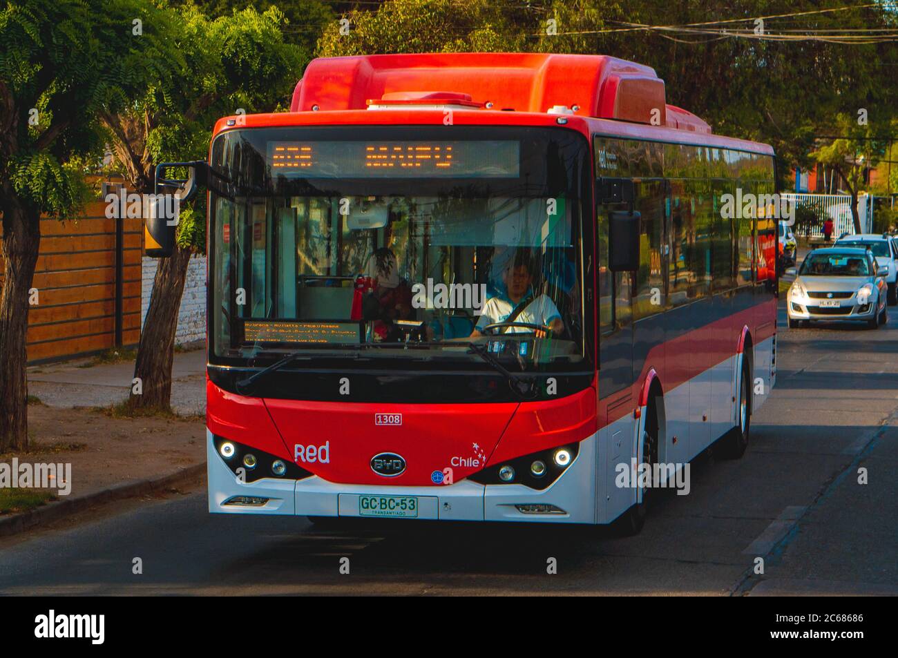 Santiago, Chile -November 2019: A Transantiago / Red Movilidad bus in ...