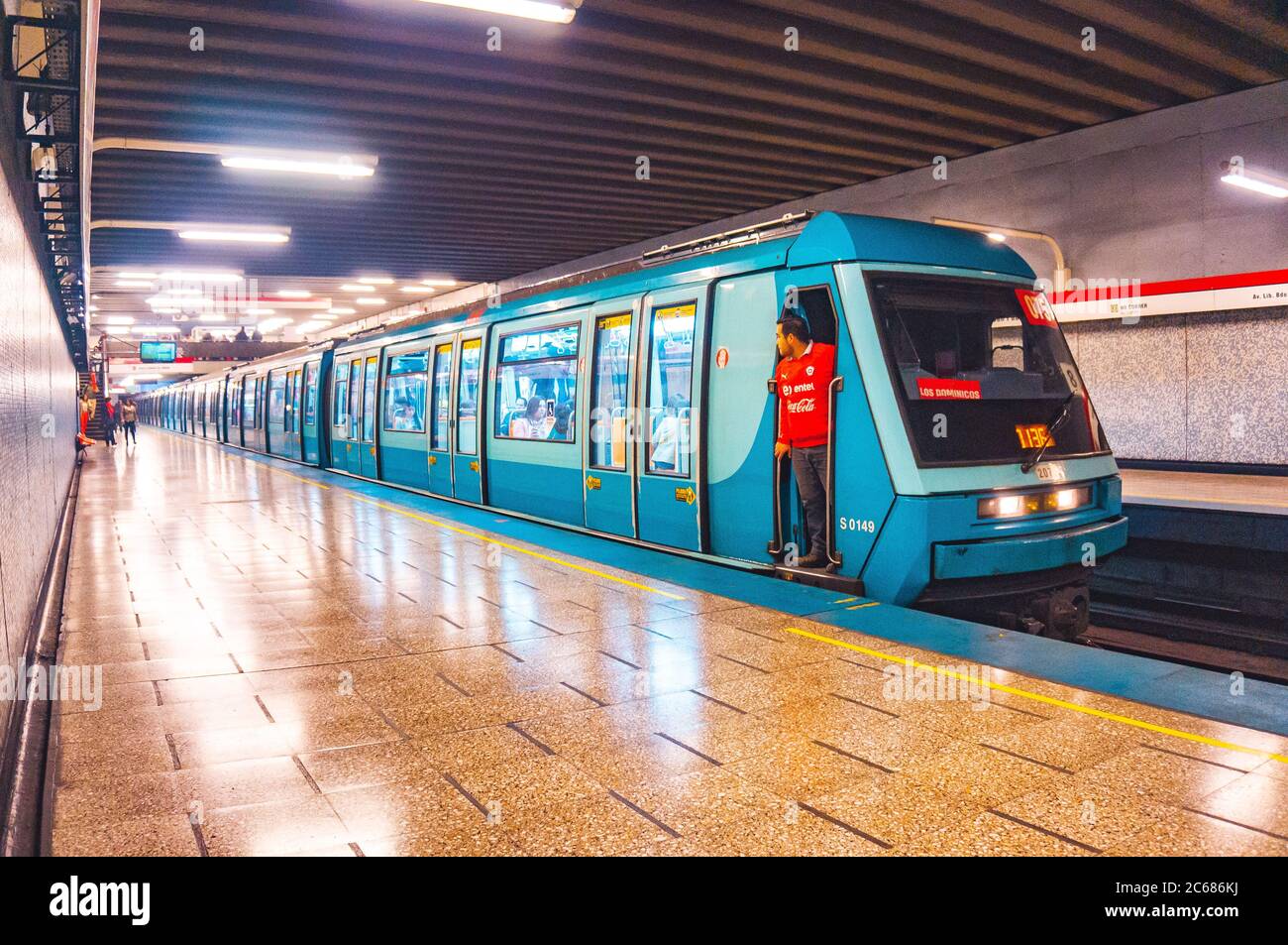 Santiago, Chile - June 2015: A Metro de Santiago train at Line 1 Stock ...