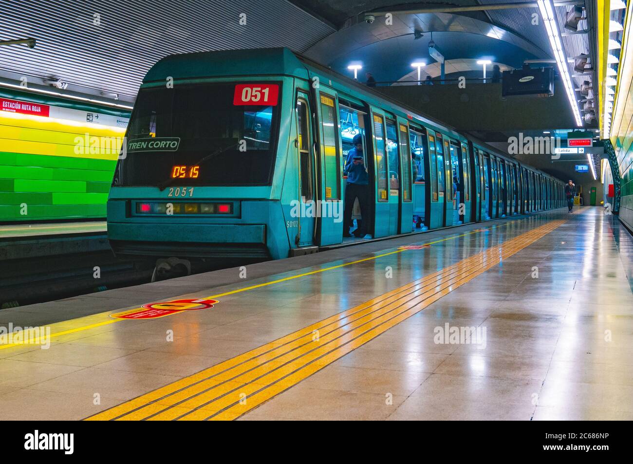 Santiago, Chile - June 2015: A Metro de Santiago train at Line 5 Stock ...