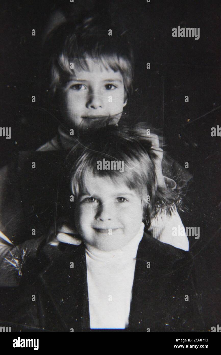 Fine 70s vintage black and white lifestyle photography of two boys ...