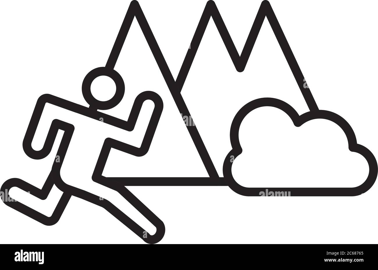 runner avatar figure in the camp line style icon vector illustration ...