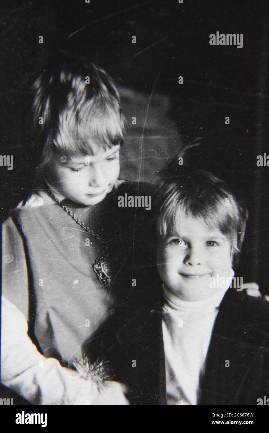 Fine 70s vintage black and white lifestyle photography of two boys ...