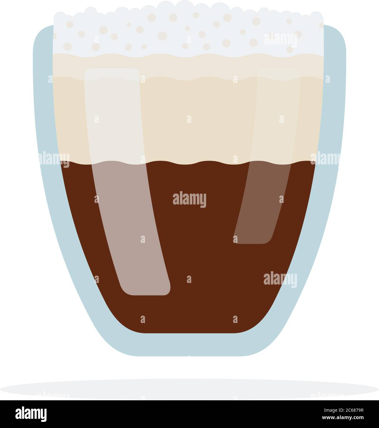 Espresso in a double glass vector flat isolated Stock Vector Image ...