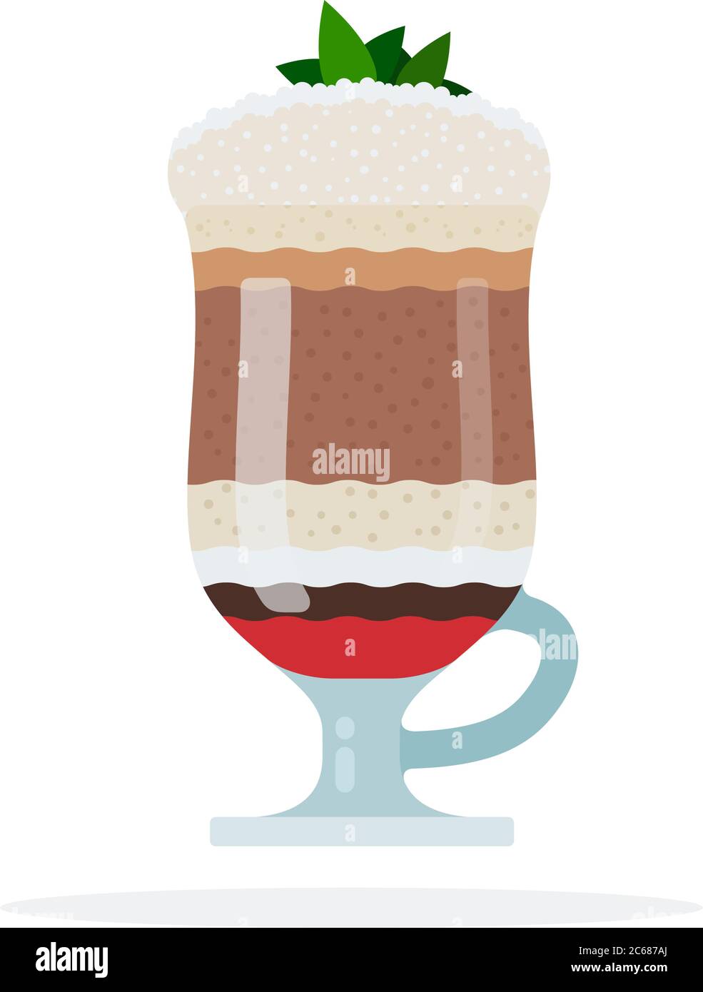 Milkshake with ice cream and mint vector flat isolated Stock Vector ...