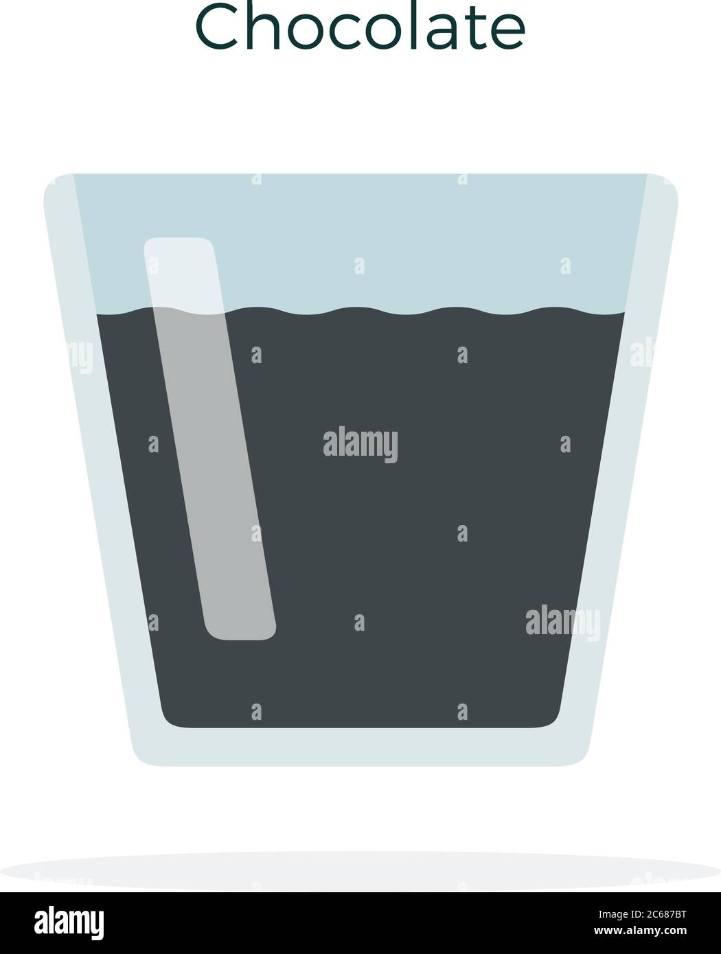 Chocolate drink in glass Stock Vector Images - Alamy