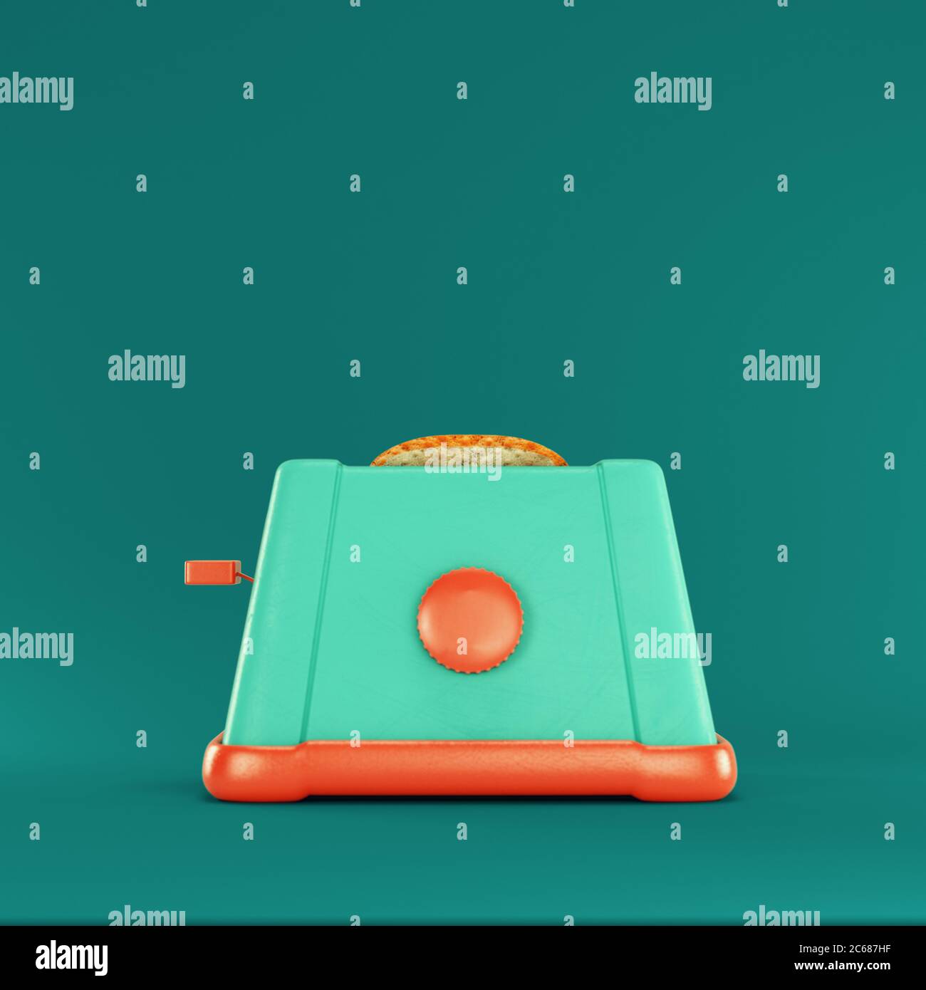 Toaster with slices of bread. 3d render Stock Photo - Alamy