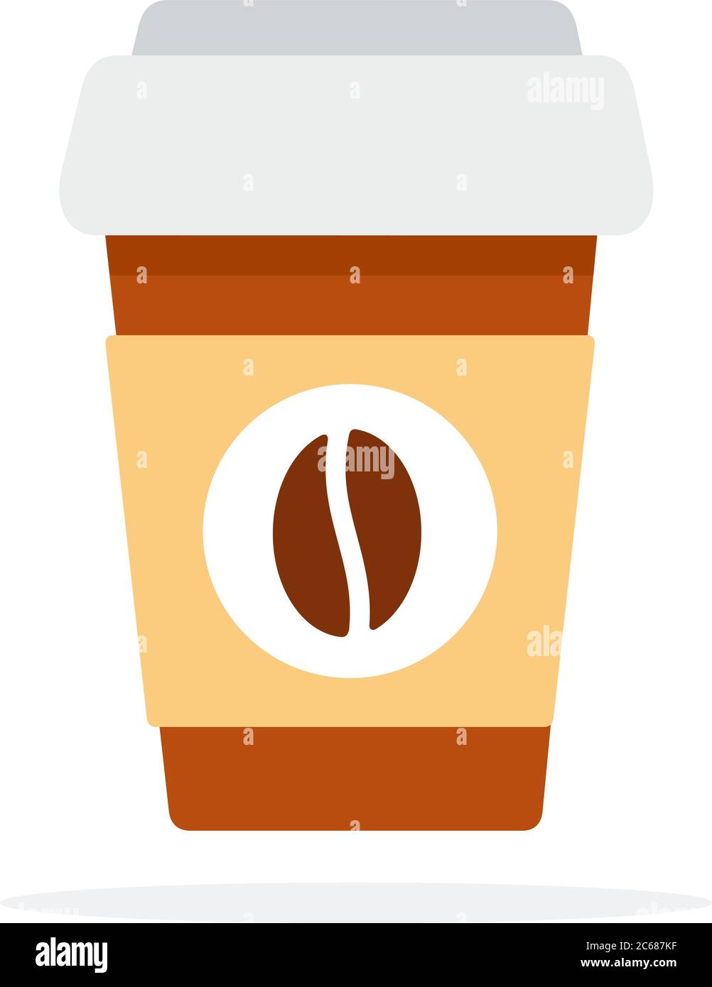 Paper coffee mug with coffee grain logo vector flat isolated Stock ... Paper coffee mug with coffee grain logo vector flat isolated Stock ...