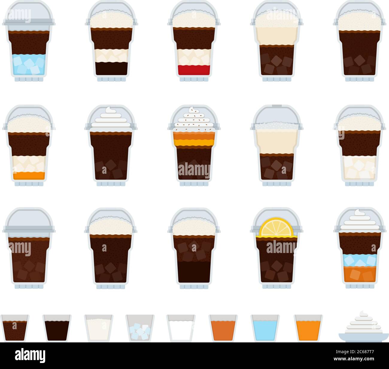 Set of Ice Coffee, drink icons flat vector Stock Vector Image & Art - Alamy