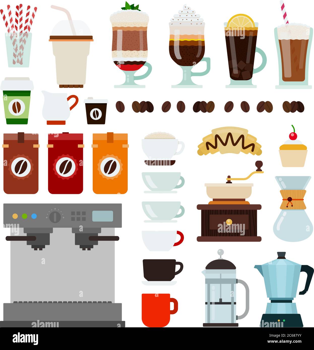 Set of Coffee shop icons flat vector Stock Vector Image & Art - Alamy