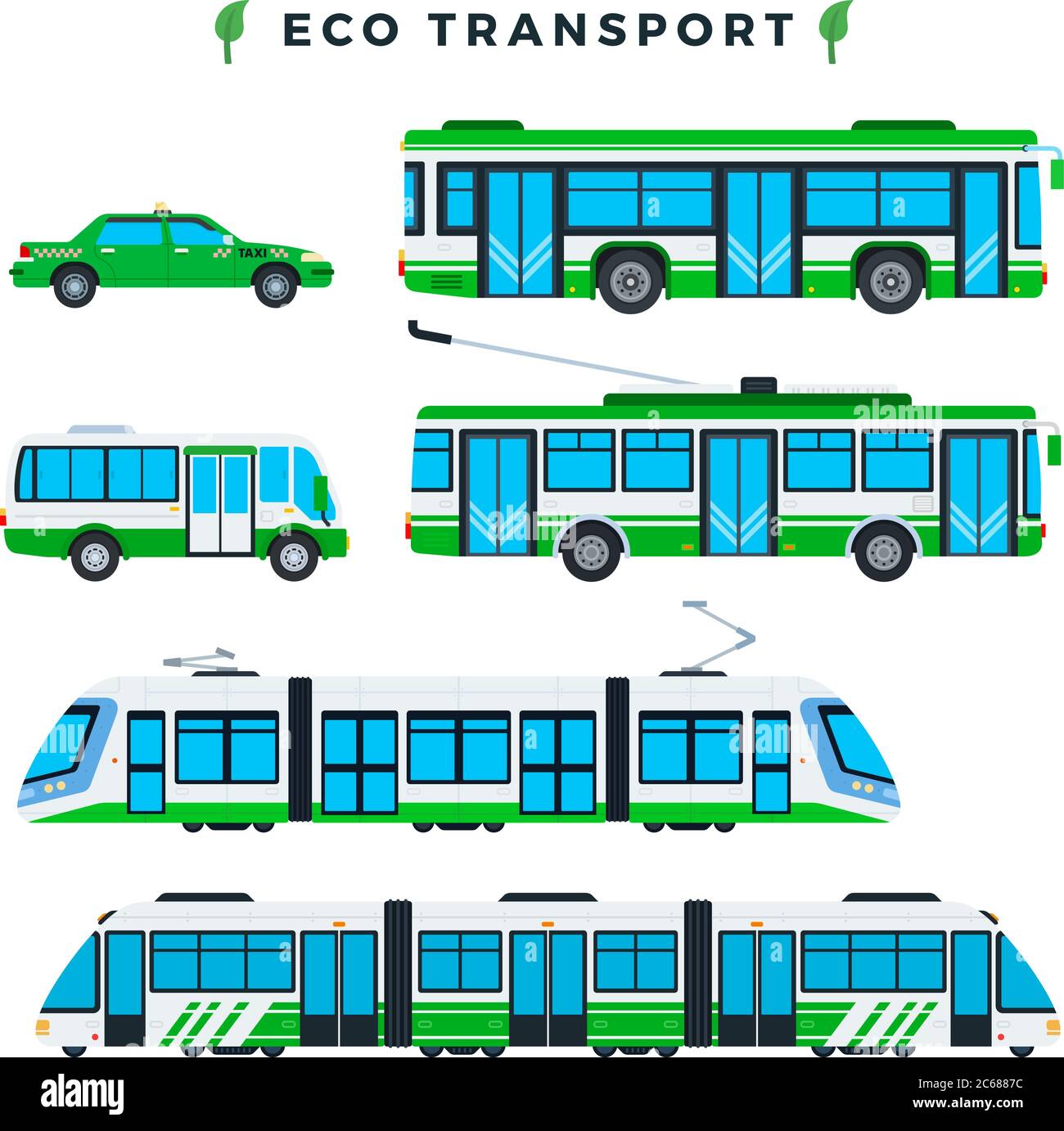 Public eco transport. Municipal city ecologically clean transport. Eco ...