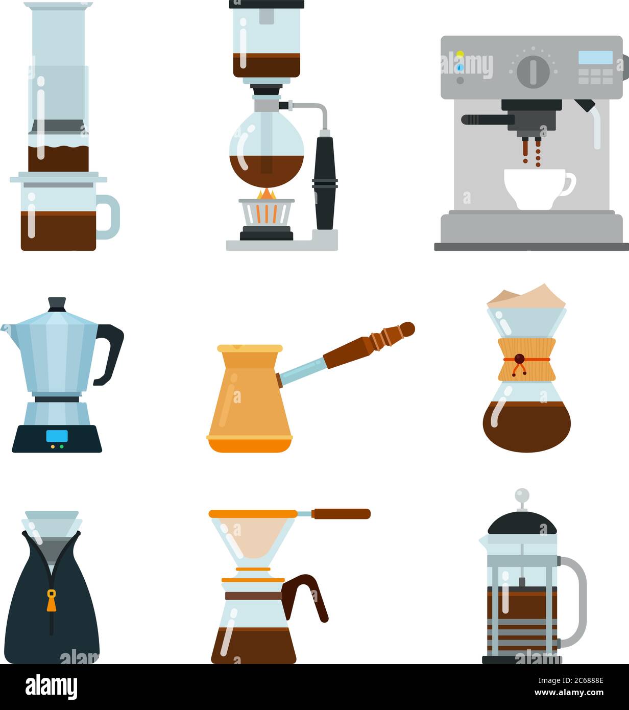 Pour over coffee set Stock Vector Images - Alamy