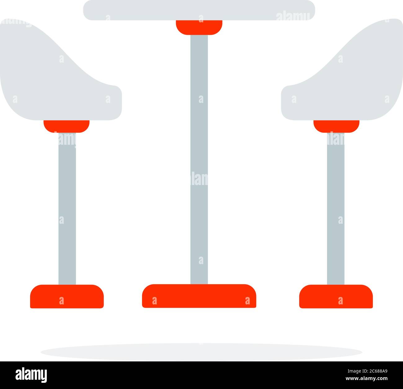 Restaurant table and chairs vector flat material design isolated object ...