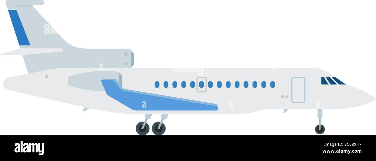 Passenger plane vector flat material design isolated object on white ...
