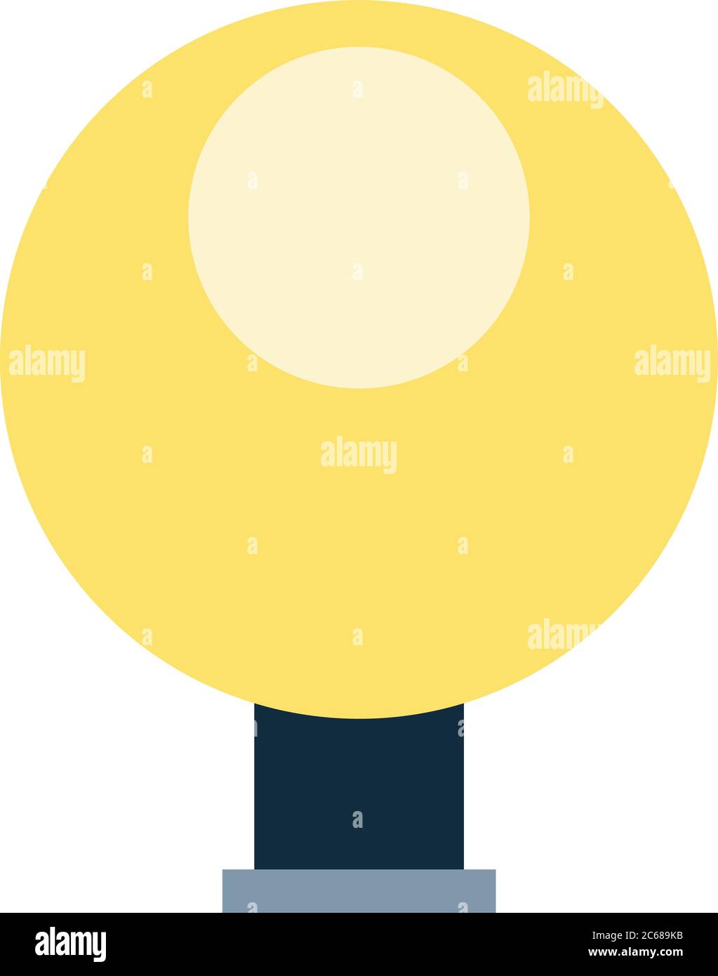 Yellow Bulb Vector Flat Material Design Isolated Object On White Background Stock Vector Image