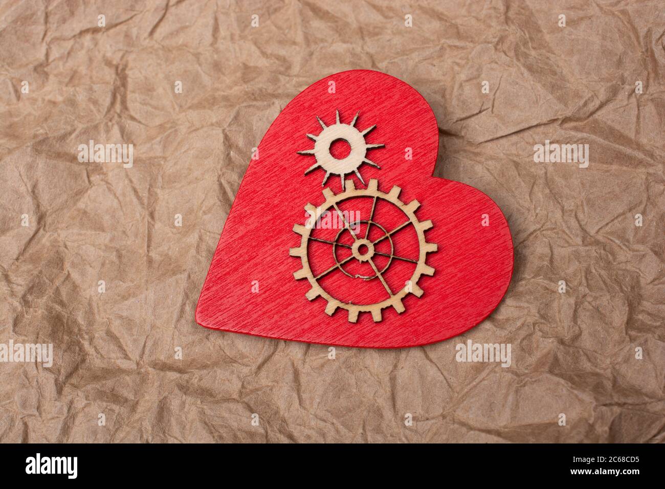 Gear wheels on Heart shape for love and valentine day concept Stock ...