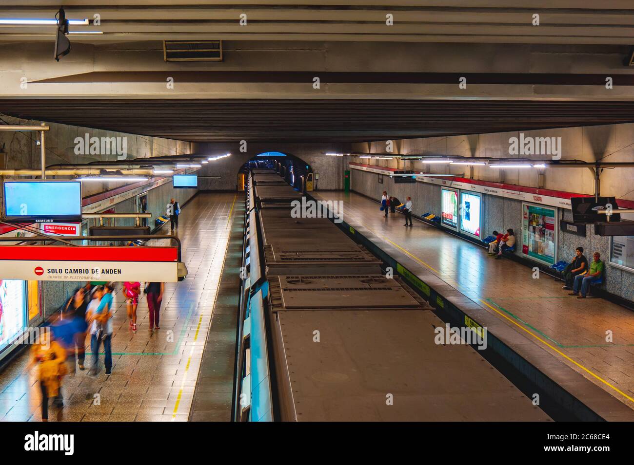 Santiago, Chile - November 2015: A Metro de Santiago train at Line 1 ...