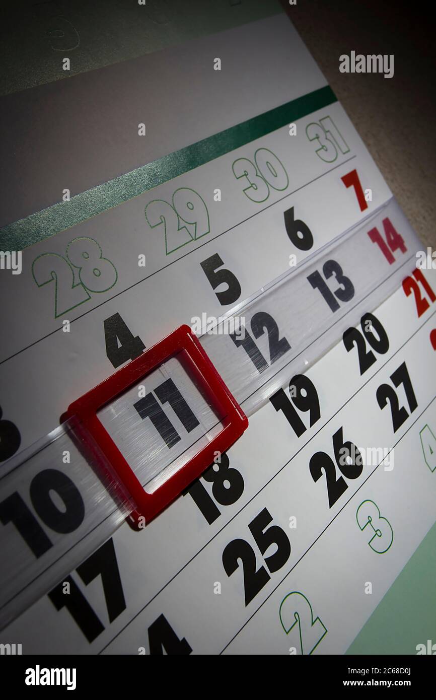 Page is marked with a date calendar Stock Photo - Alamy