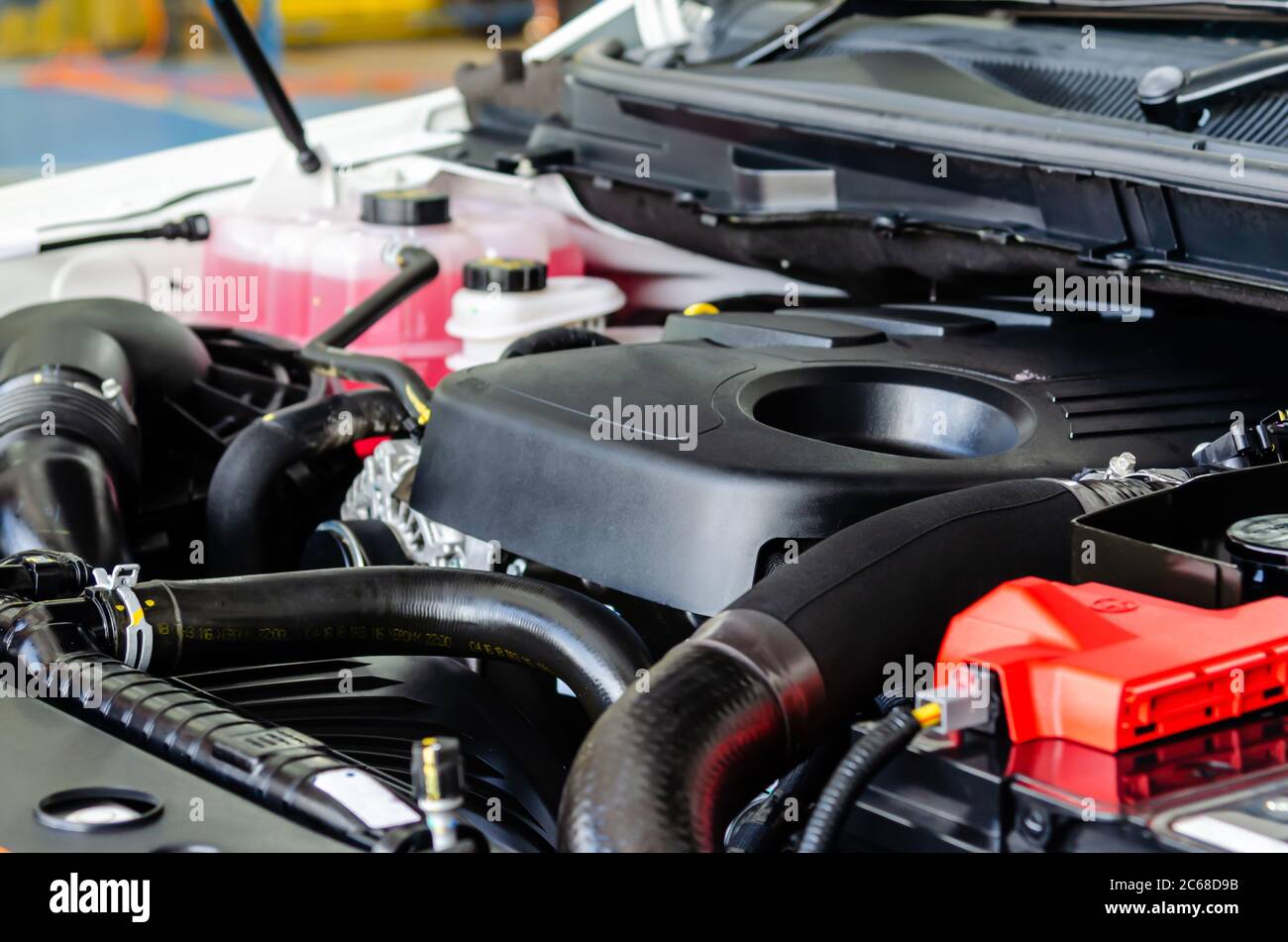 New modern detailing car engine Stock Photo - Alamy