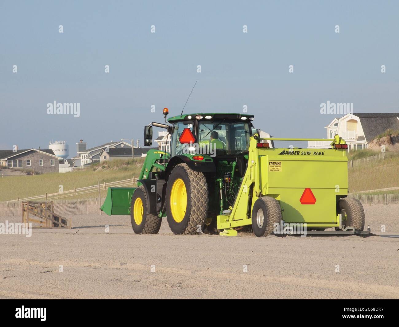 Beach cleaning and raking along the New Jersey shore Stock Photo - Alamy