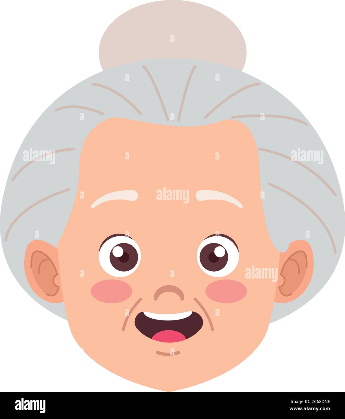 cute happy grandmother head avatar character vector illustration design ...