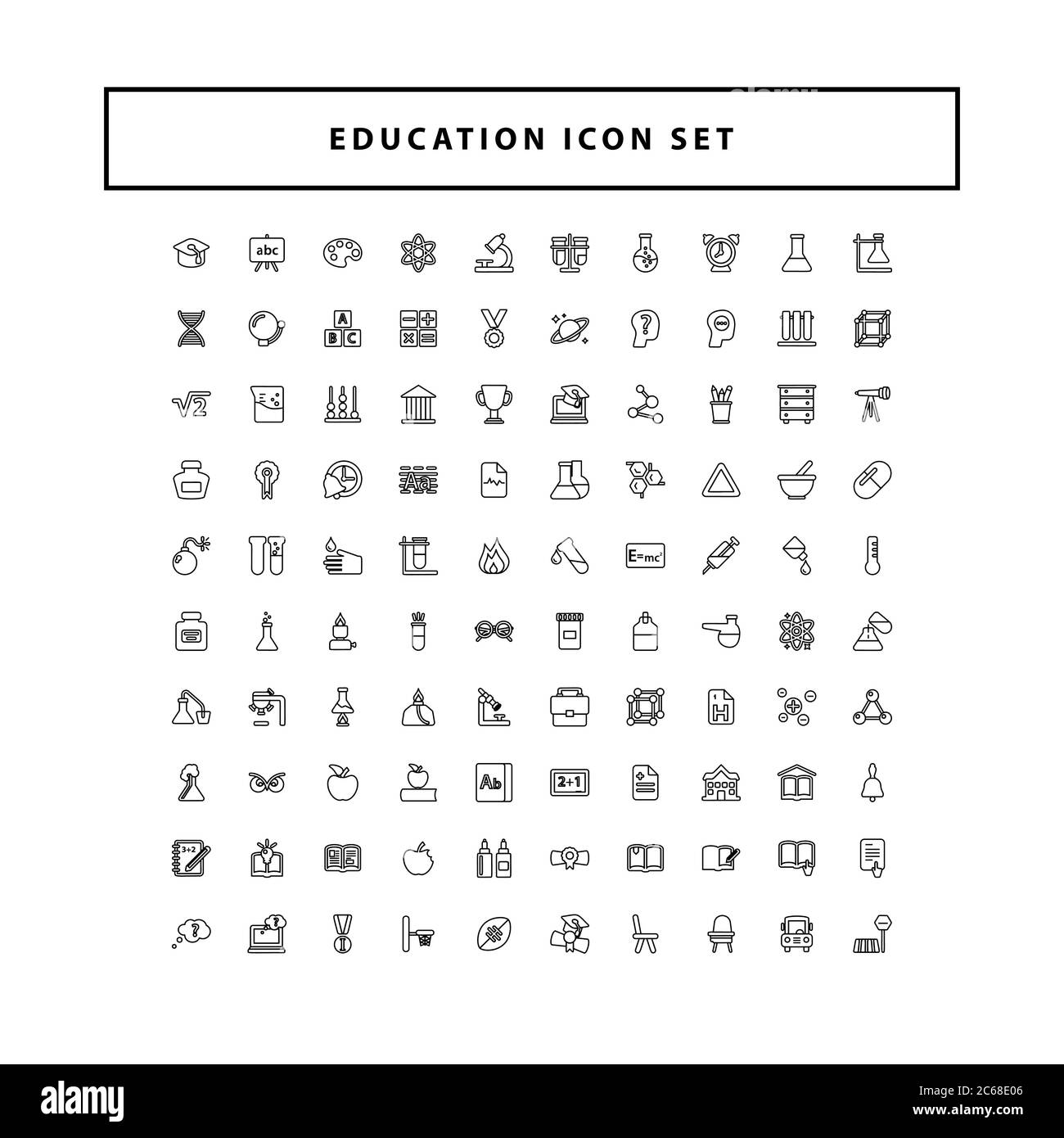 vector of education icons set with outline style design Stock Vector ...