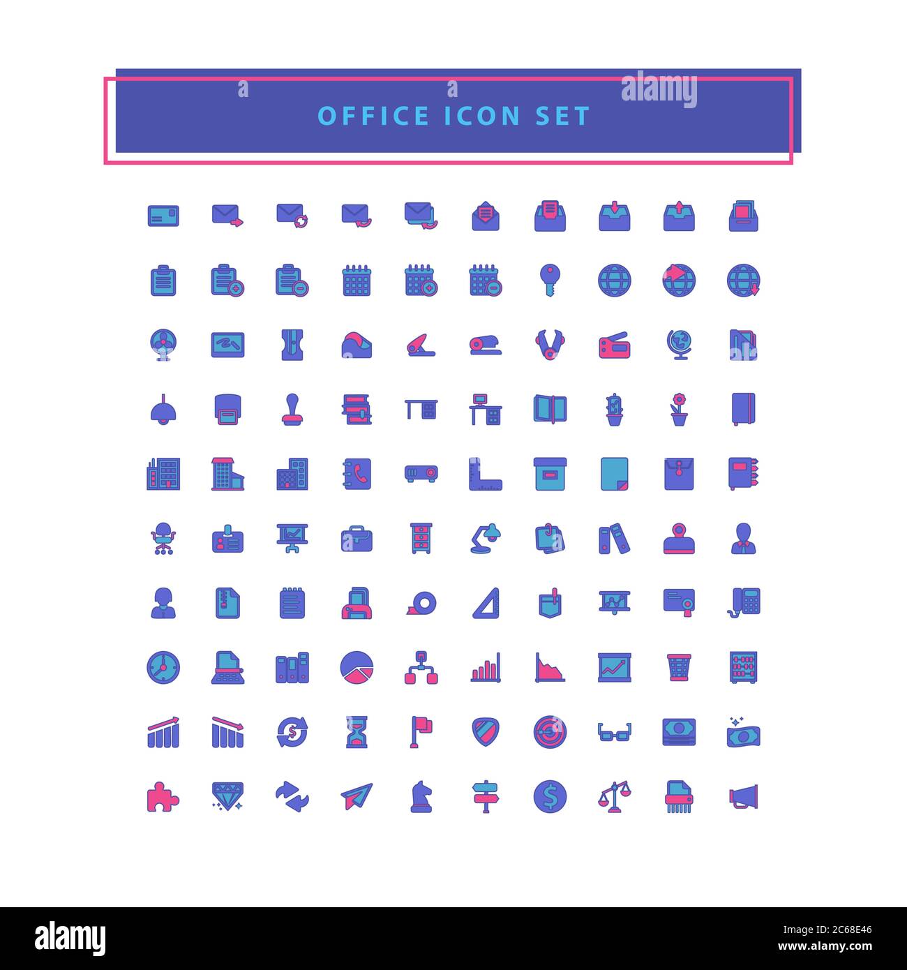 office icons set vector with filled outline style design Stock Vector ...