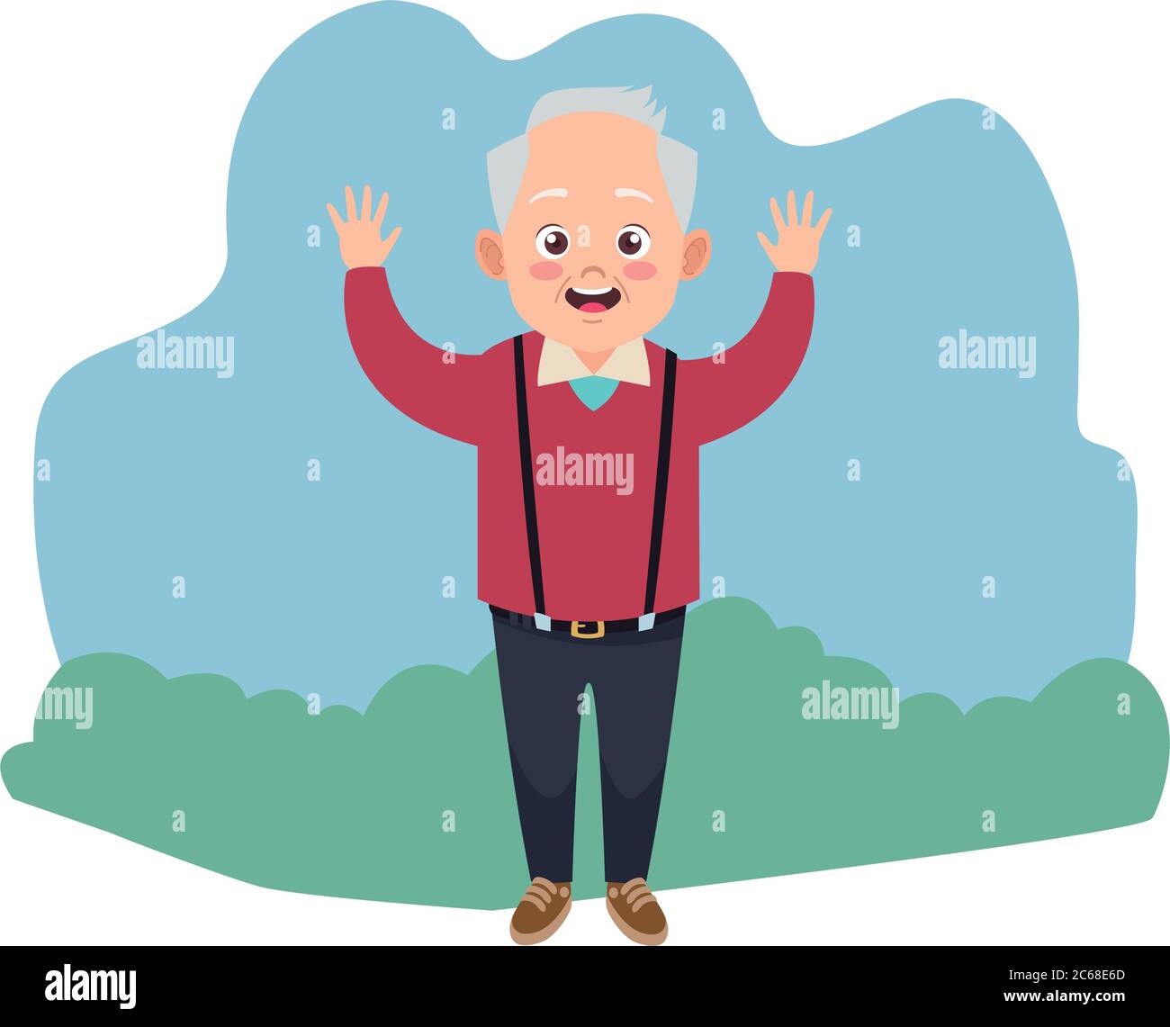 happy old grandfather avatar character vector illustration design Stock ...
